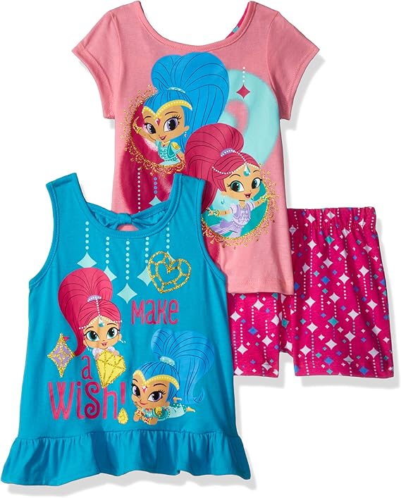 Amazon.com: Nickelodeon Girls' Little Shimmer and Shine 3 Piece Short ...