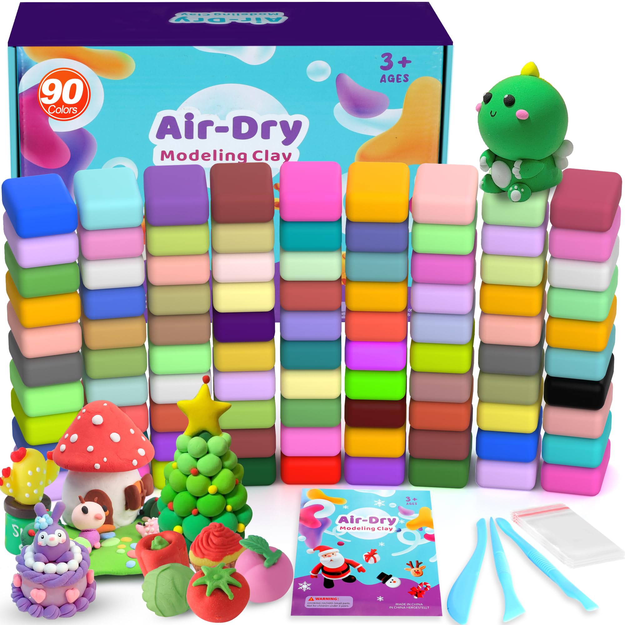 ARTPAR Air Dry Clay 90 Colors, Modeling Clay for Kids,Model Magic Clay,DIY Molding Clay Starter ...