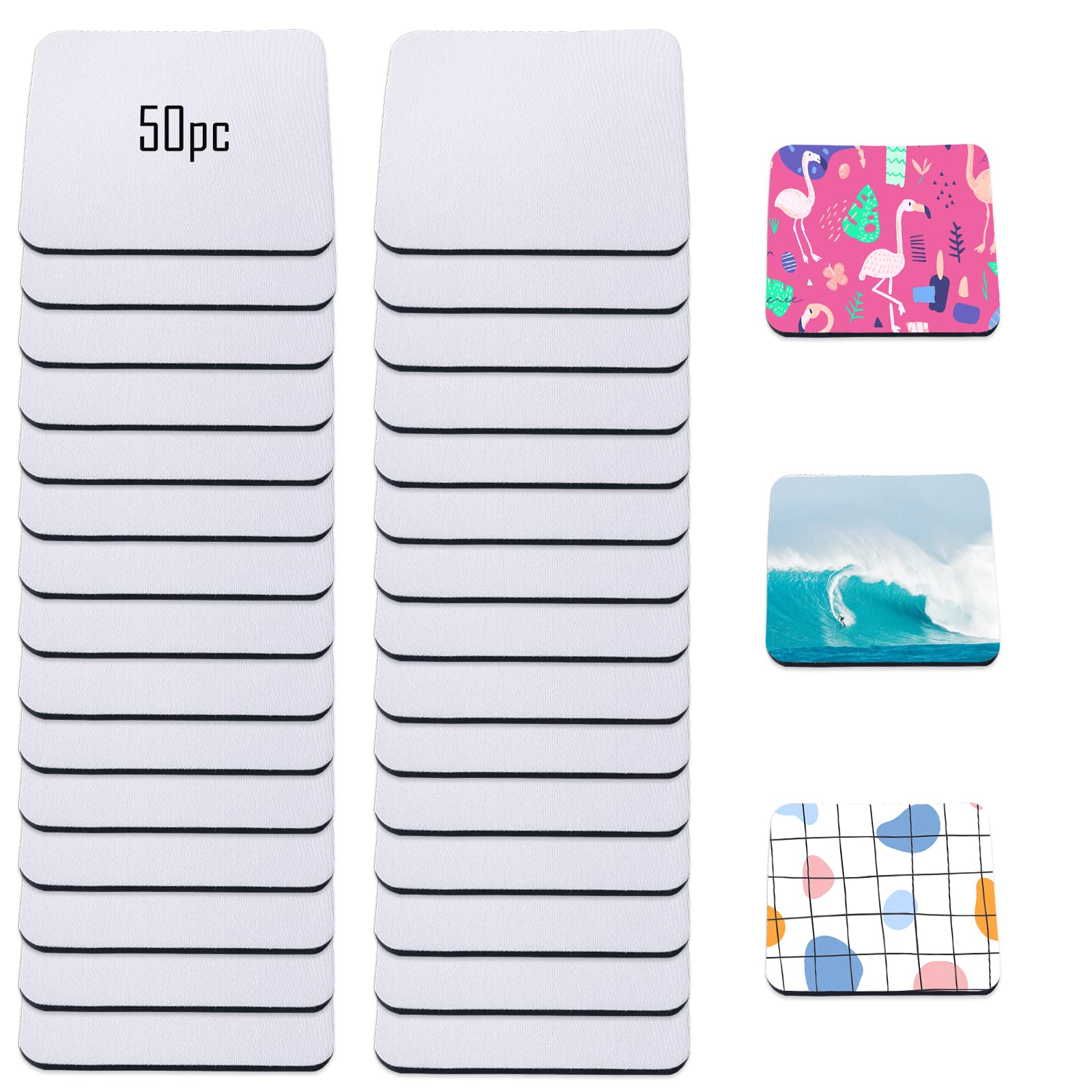 Sublimation Blank Cup Coasters Bulk Square Blank Cup Mat Rubber for ...