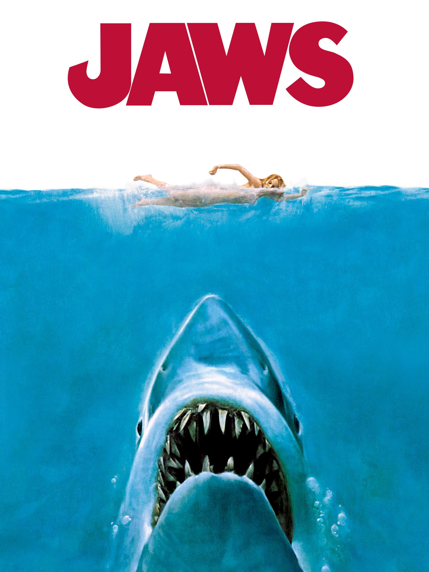 Jaws (1975) has a movie poster that featured a shark to make sure the ...