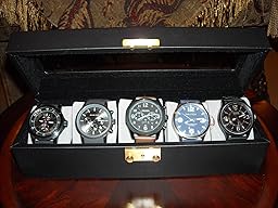 Amazon.com: Caddy Bay Collection Compact Black Watch Case Storage Box ...