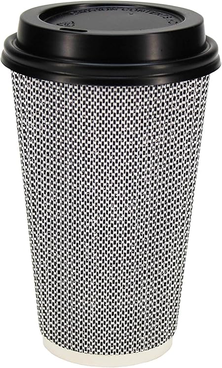 Amazon.com: [340 SETS] 16 oz Disposable Double Walled Hot Cups with ...