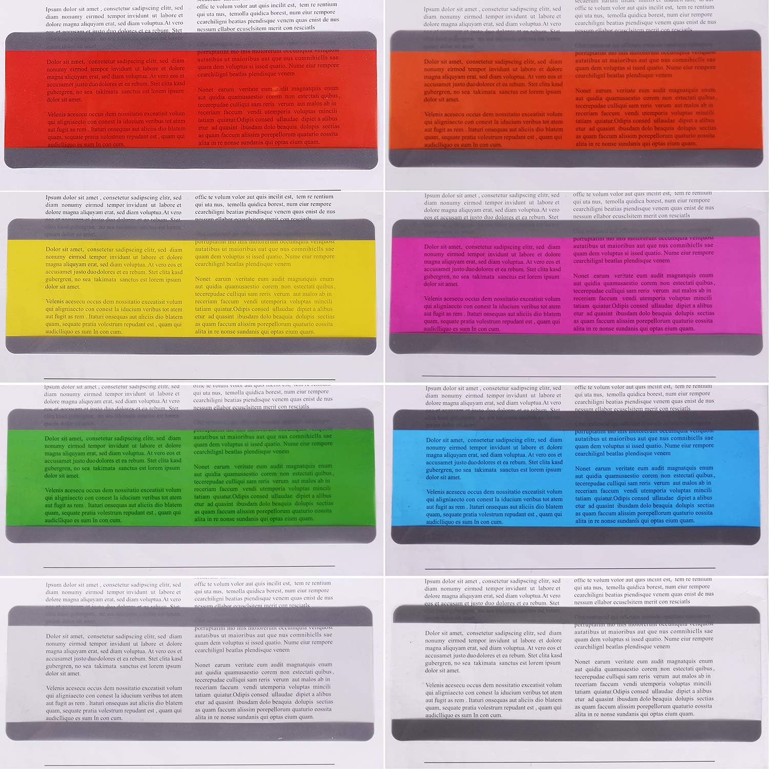24 Pack Reading Guide Strips Highlighter Colored Overlays Bookmark Read ...