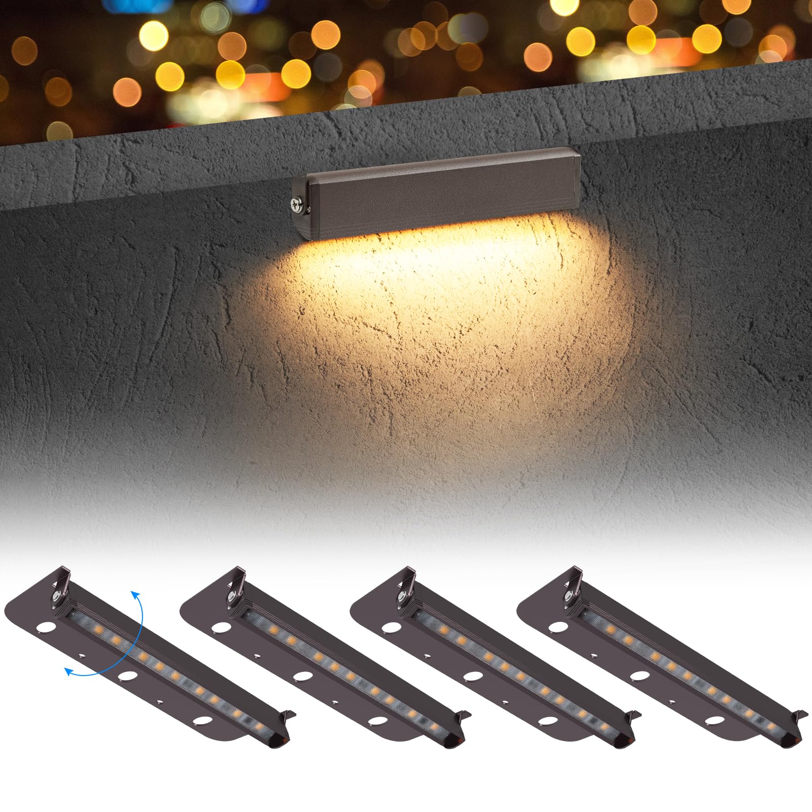 Kwinmyso 4-Packs 3W 7 Inch LED Hardscape Paver Lighting,12V AC/DC Low ...