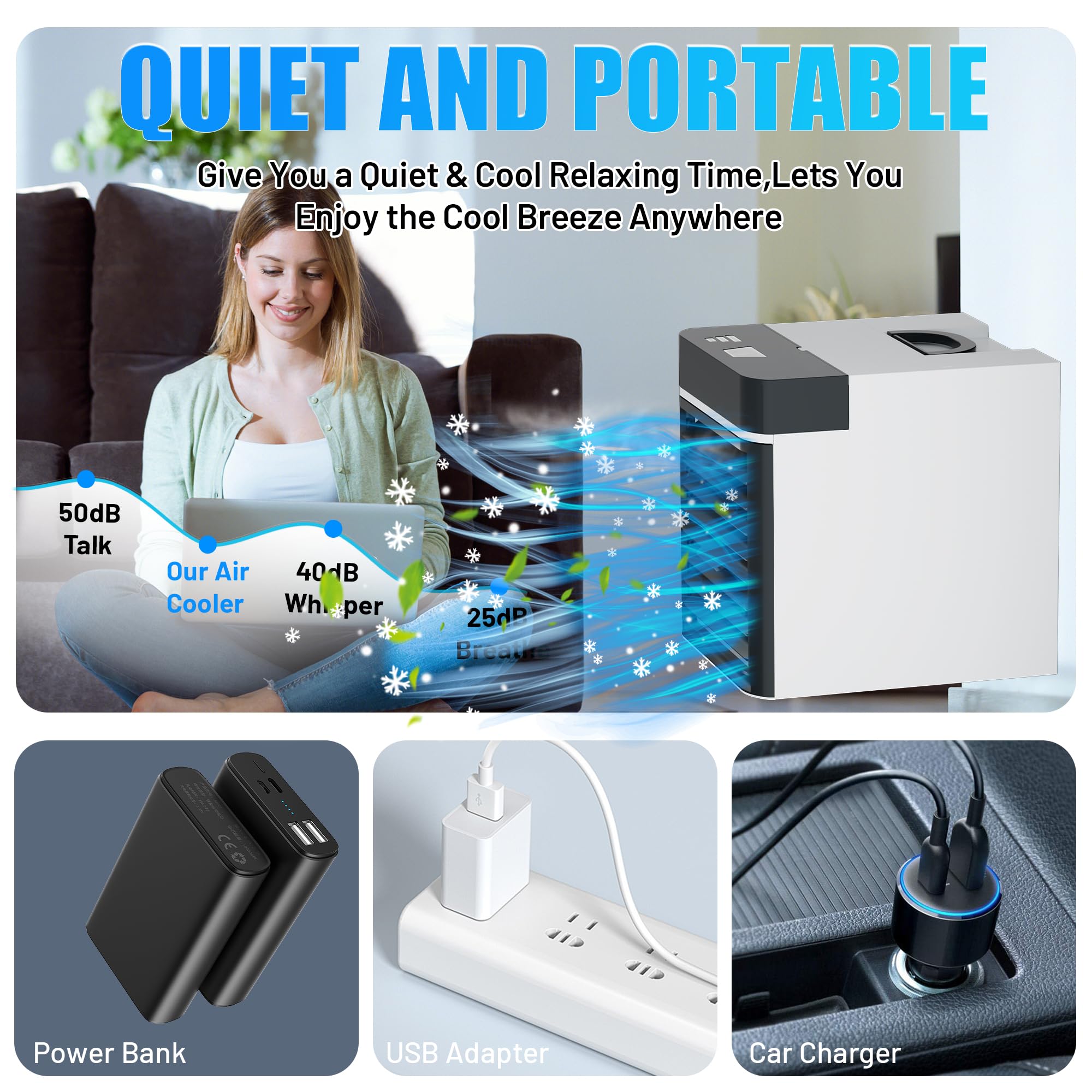Mua Portable Air Conditioners, Mini Air Conditioner with 2 Ice Packs, 3 ...