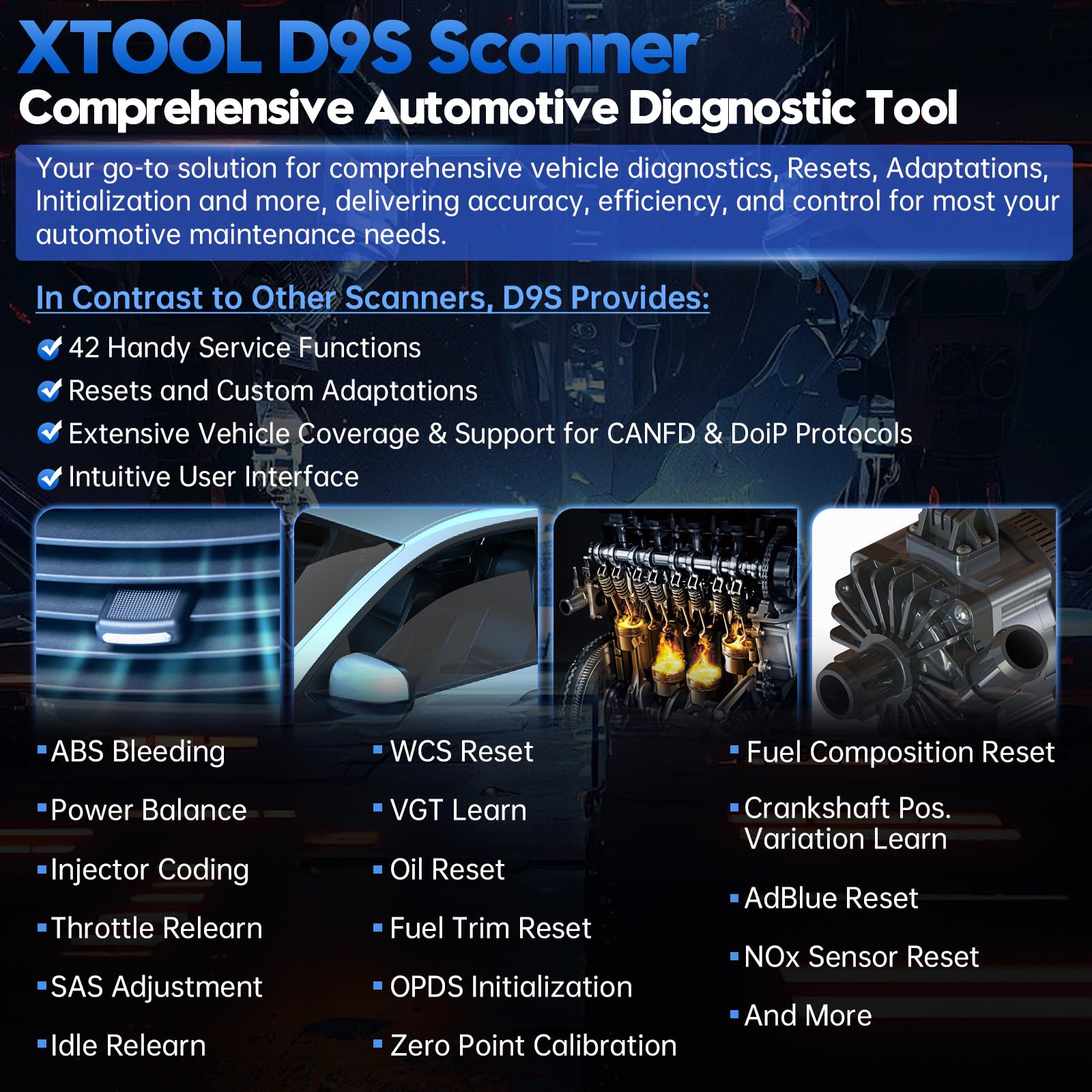 XTOOL D9S Automotive Diagnostic Scan Tool, 2025 V2.0 With FCA Autoauth ...