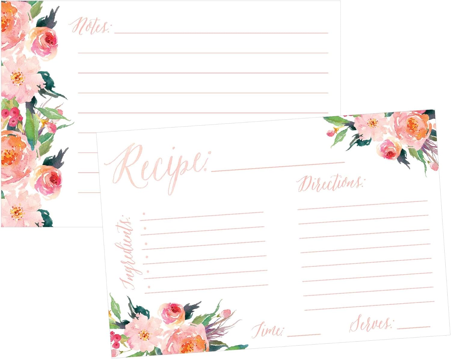 Amazon.com: 4x6 Recipe Cards, (Set of 50) Recipe Cards, Blank Recipe ...