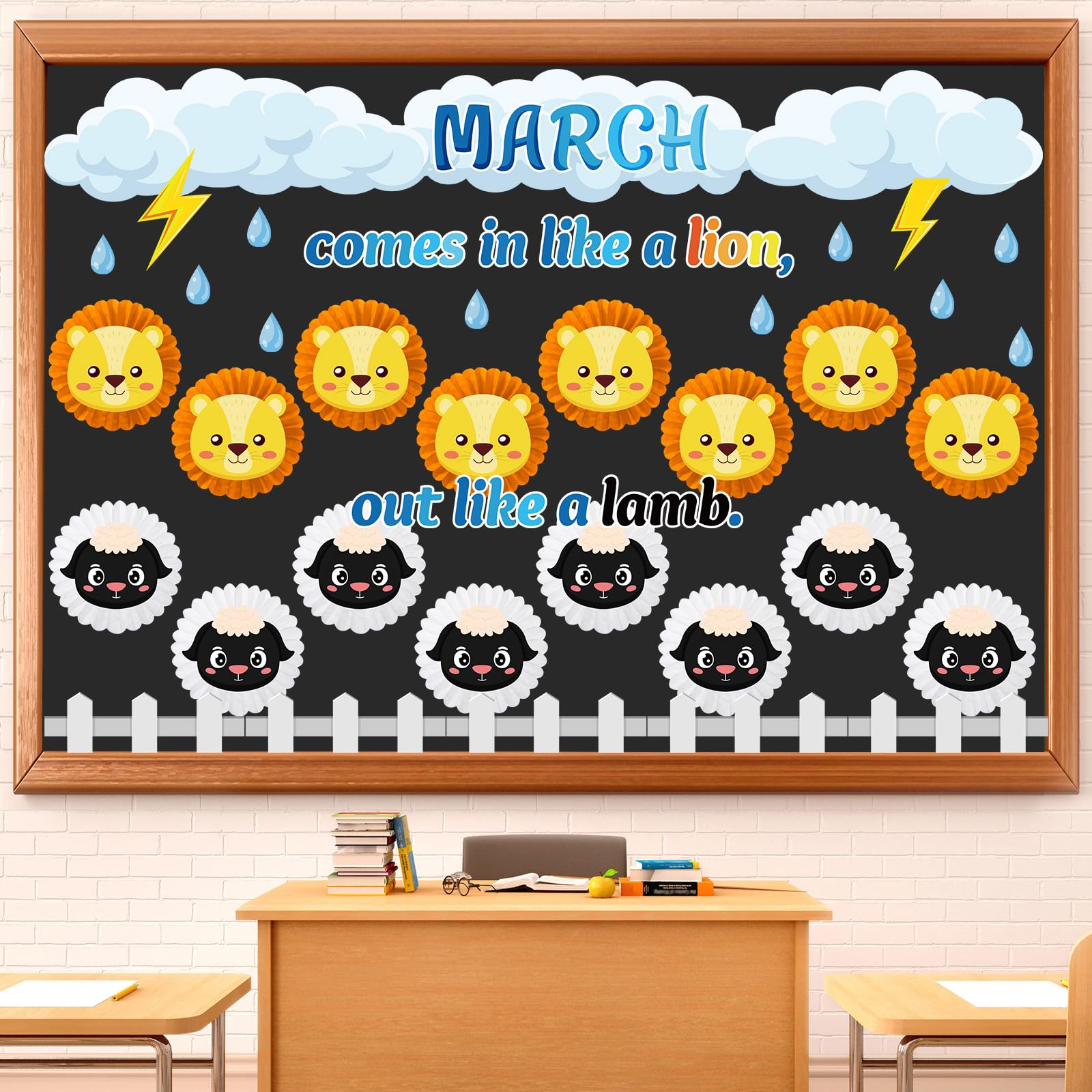 Supervitae 85 Pcs Spring Bulletin Board Sets March Comes in Like A Lion ...
