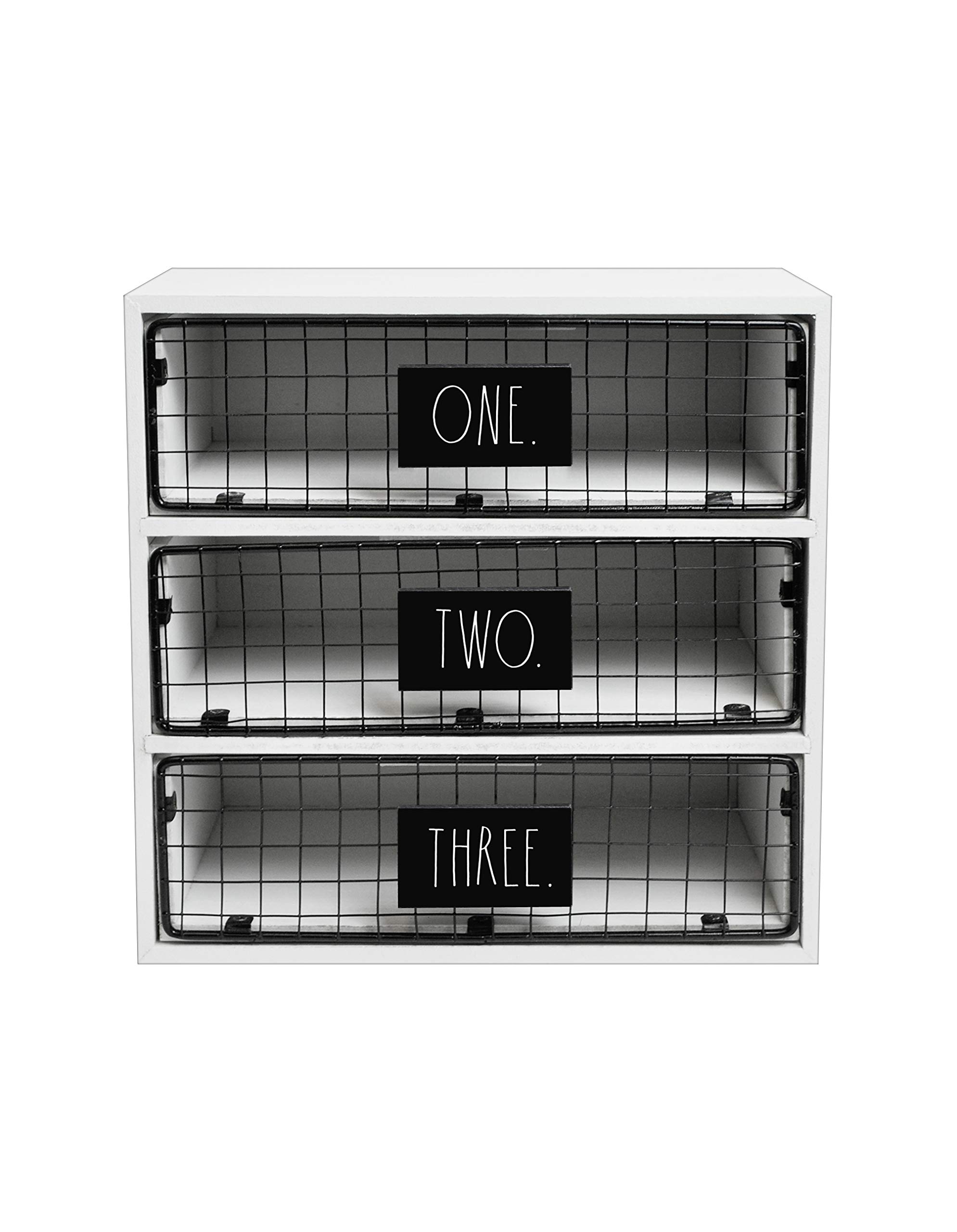 Rae Dunn Desktop Organizer – White 3 Drawer Mail, Stationary and Letter ...