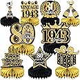 Amazon.com: 9 Pcs 80th Birthday Decoration for Men Women Happy 80th Birthday Honeycomb ...