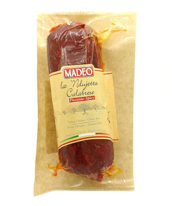 Madeo Ndujetta Spicy Calabrian Sausage, 250 g, Pack of 2: Amazon.co.uk ...