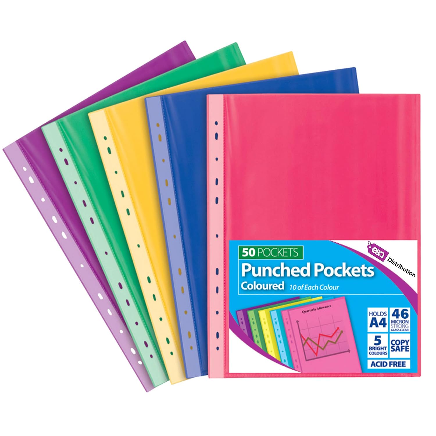 100x A4 Clear Plastic Punched Pockets Filing Folders Wallets Sleeves 100x A4 Clear Plastic Punched Pockets Filing Folders Wallets Sleeves