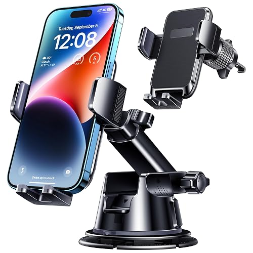 Car Phone Holder Mount, [Military-Grade Suction & Super Sturdy Base] 3 ...