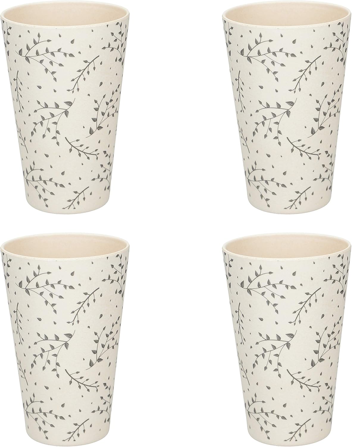 KitchenCraft Natural Elements Bamboo Cup Set, Bamboo Fibre, Putty Grey ...