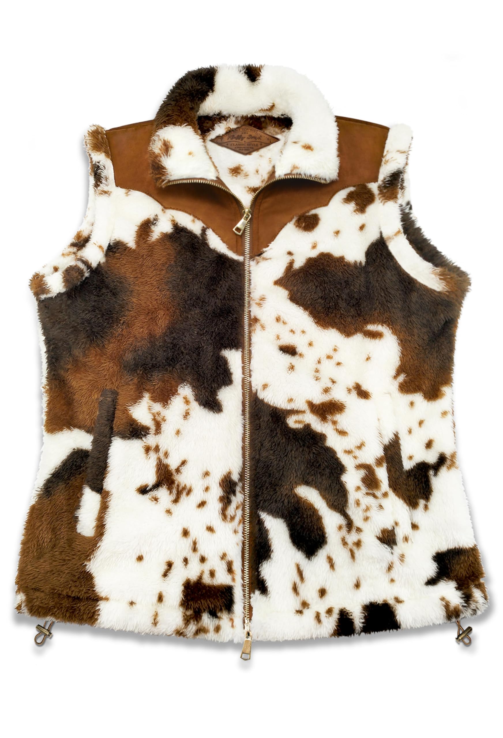 FLUFFY SENSE. Women's Fuzzy Cow Print Vest Cozy Lightweight Sherpa ...
