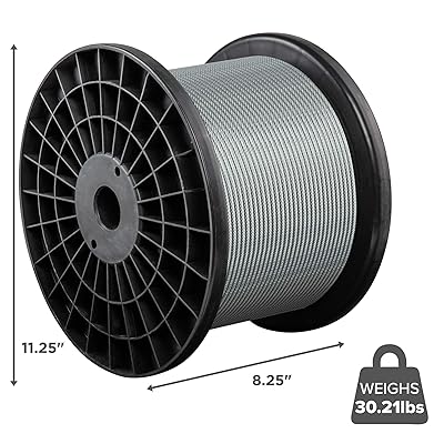 164 FT Erfo 304 Stainless Steel Black Wire Rope Cable Vinyl Coated 7x7 ...