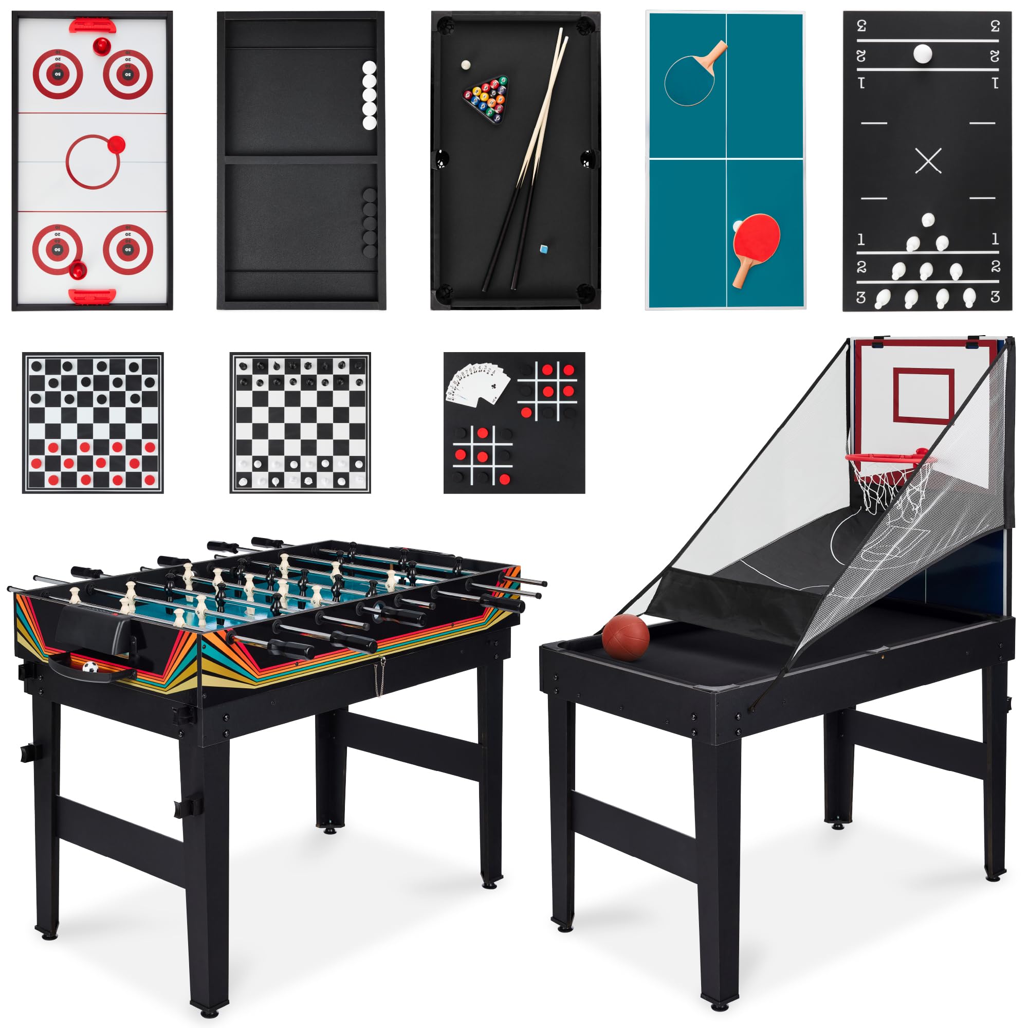 Best Choice Products 13-in-1 Combo Game Table Set w/Ping Pong, Foosball ...