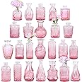 Amazon.com: TBWIND Pink Glass Bud Vase Set of 24, Small Flower Vases ...