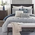 Amazon.com: Madison Park Queen Comforter Cotton Clipped Jacquard, Oversized Comforters Queen ...