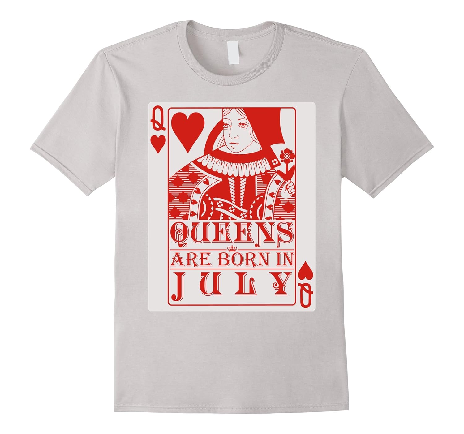 Queens Are Born In July T-shirt Pocker Heart Queen-CD – Canditee