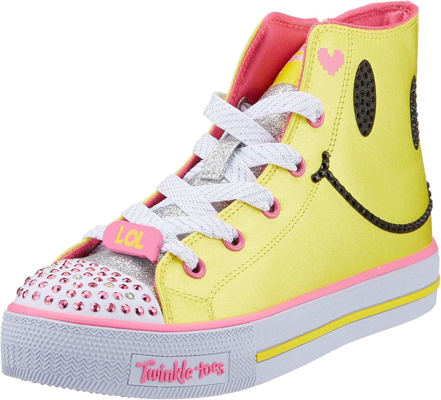 Skechers Girls 10855L Hi-Top Trainers, Multicolour (Yellow/Hot Pink), 2 ...