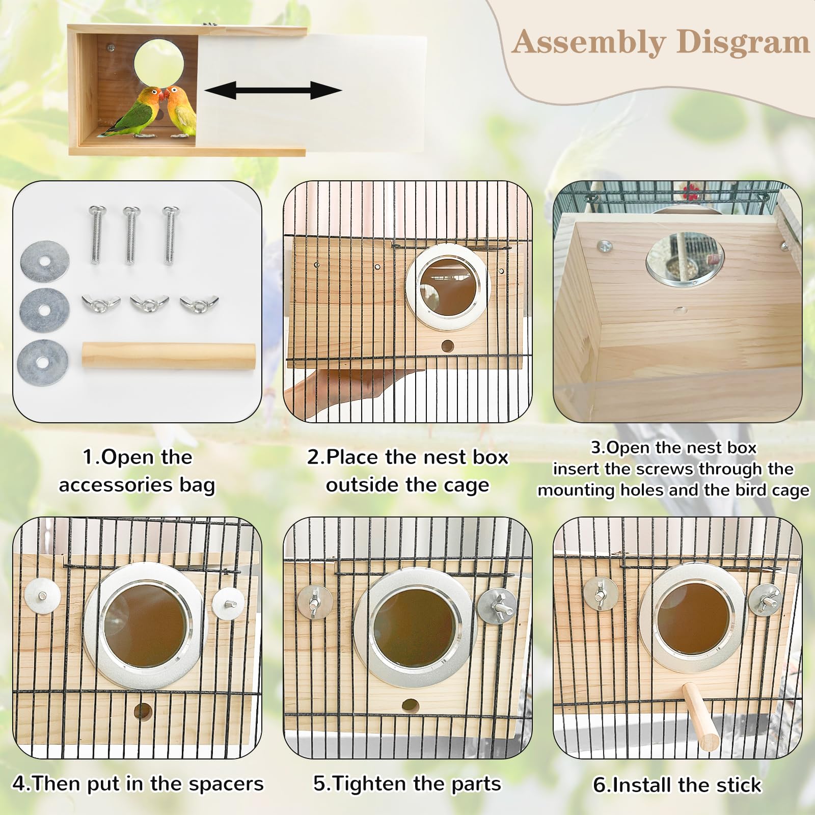 Mua ShuRung Parrot Nesting Box Cockatiel Nesting Box Bird Breeding Box ...