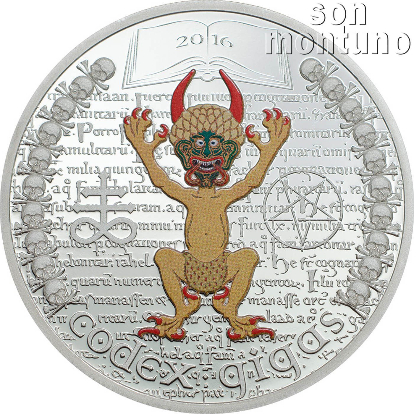 CODEX GIGAS - The Devil's Bible 1 Oz Silver Proof Coin in Box with ...