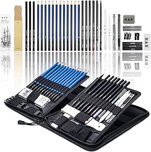 Amazon.com : H & B Drawing Pencils Set, 40-Piece Sketch Pencils and ...