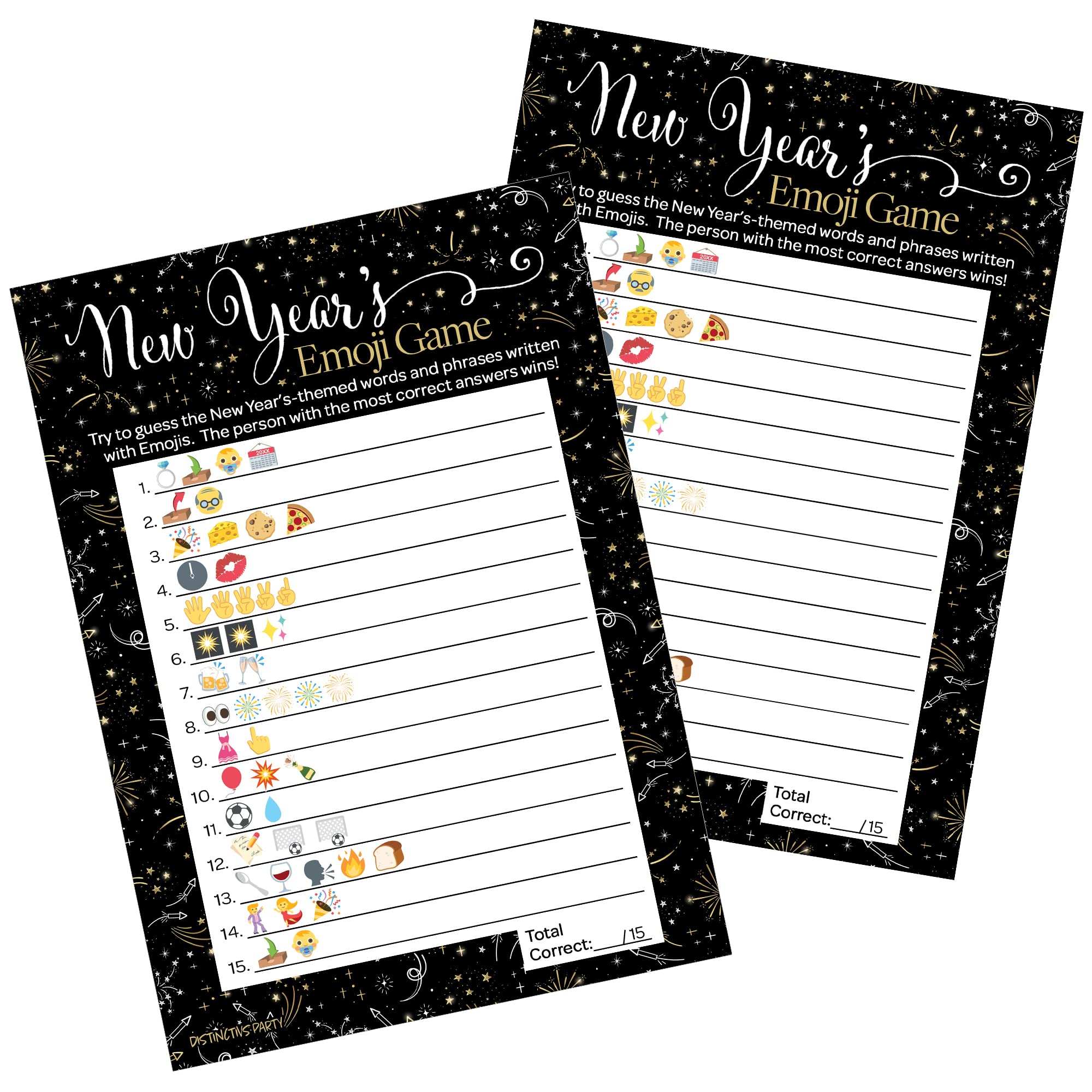 Mua DISTINCTIVS New Year's Eve Party Emoji Game - 25 Cards - Emoji ...