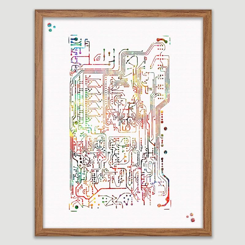 Amazon.com: Circuit Board Watercolor Art Print Computer Science Wall ...