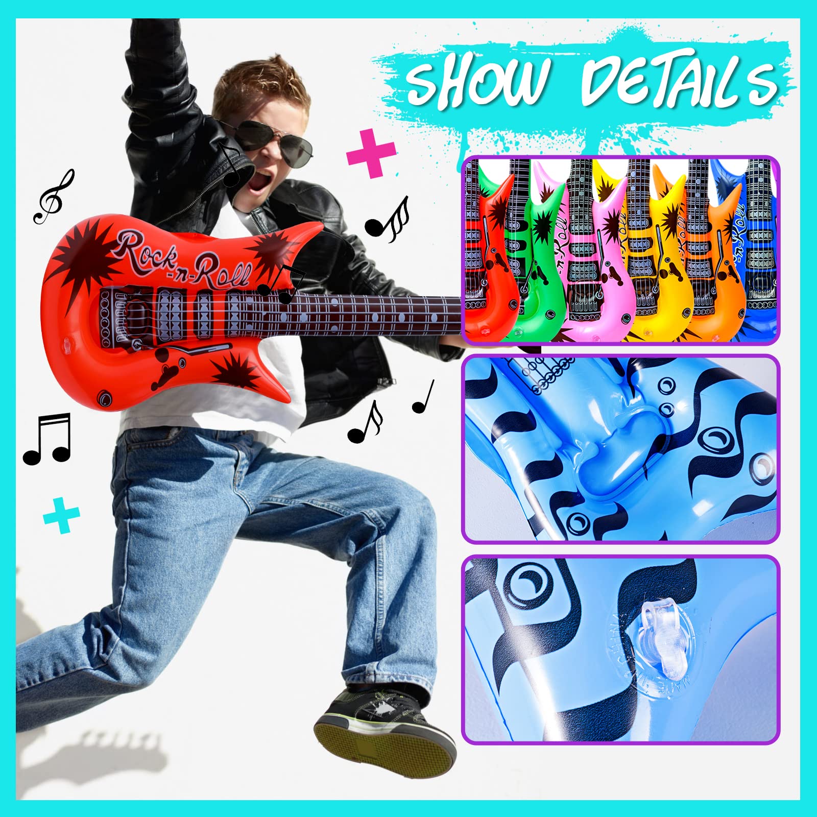 Mua Inflatable Rock Star Toy Set, 30 PCS 80s 90s Party Decorations ...
