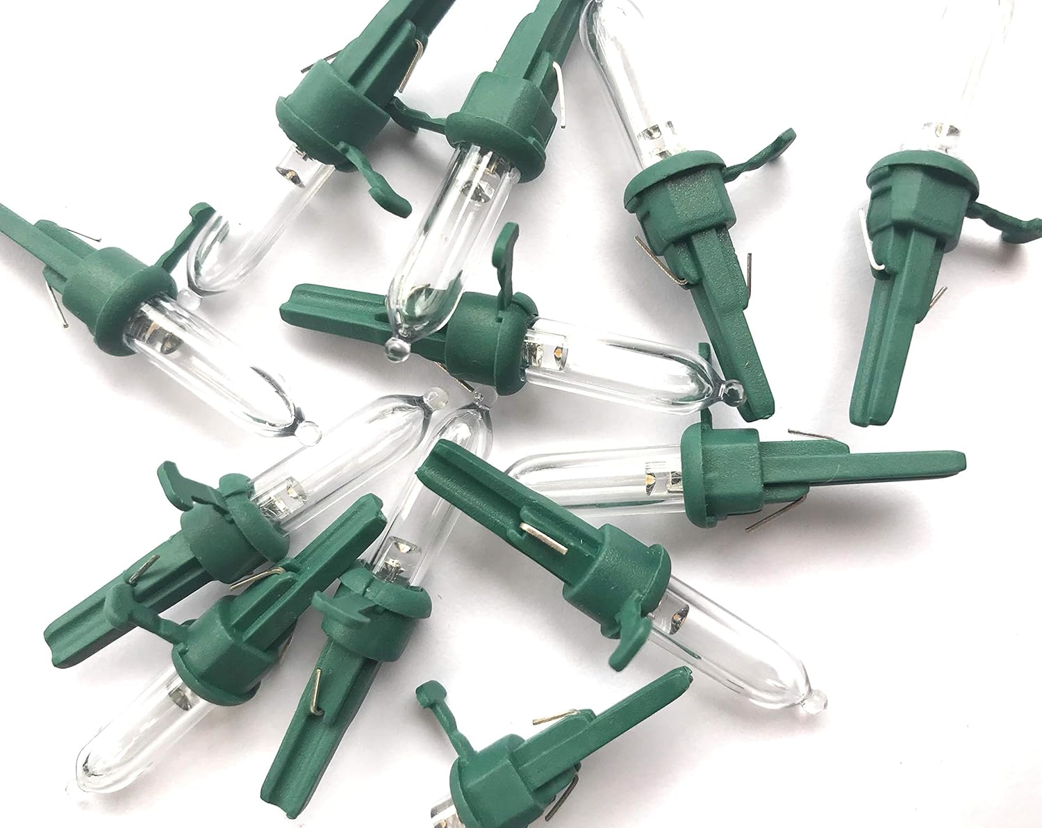 20 Warm White Mini LED Replacement Bulbs - Green Base - (Check and Make ...