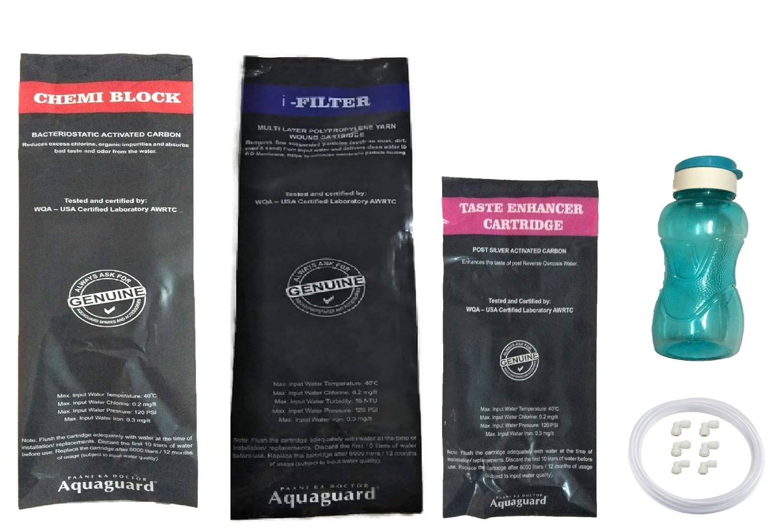 Eureka Forbes Plastic Aquaguard RO Inline Set -Chemi Block , I-Filter ...