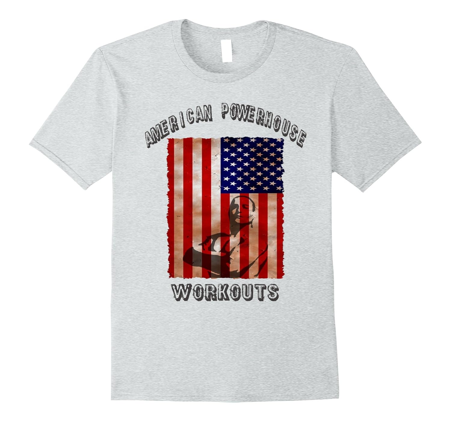 American Flag Powerhouse Muscle Bodybuilding Gym T-Shirt-CD – Canditee
