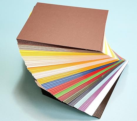 Pack of 100 MIXED COLORS 7.5\"x9.5\" UNCUT Mat Board / Matboard Blanks ...
