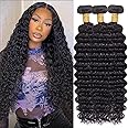 Amazon.com : Deep Wave Human Hair Bundles 20 22 24 Inch Water Wave ...