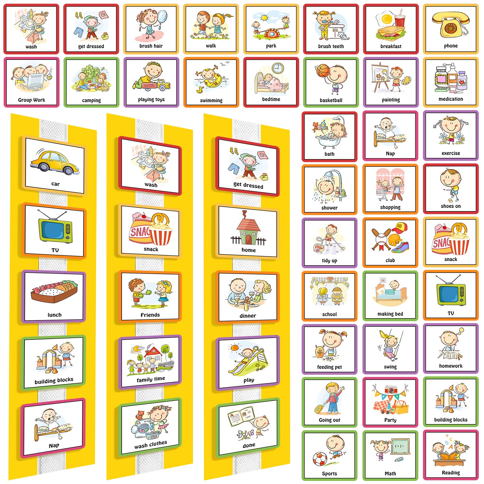 Mua 60 Pieces Visual Schedule Cards Chart Routine Cards Autism Learning ...