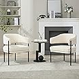 Amazon.com: Locus Bono Modern Sherpa Accent Chair Set of 2, Curved Back ...