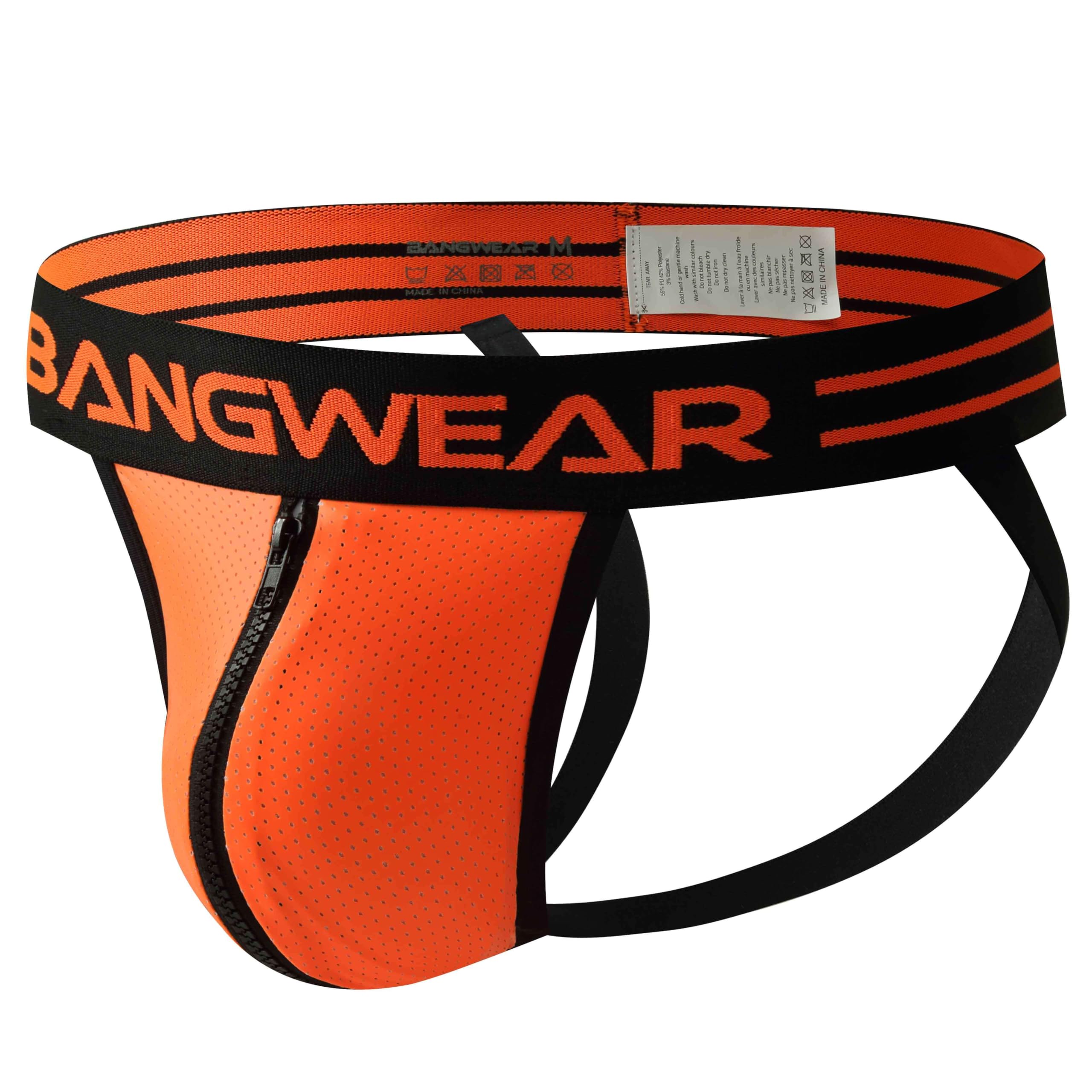 BANGWEAR Locker Perforated PU Leather Jockstrap With Zipper Men ...