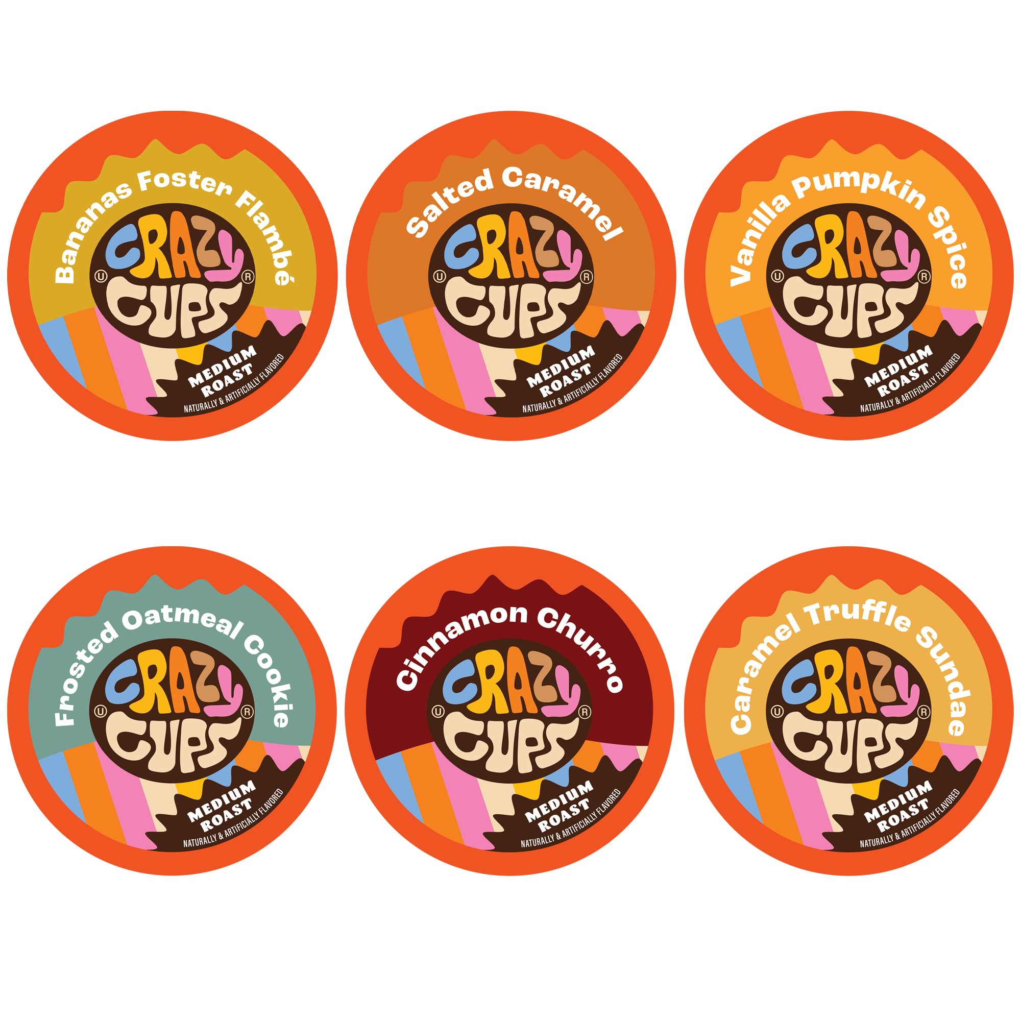 Crazy Cups Flavored Coffee Pods Variety Pack - Coffee Flavors for the ...