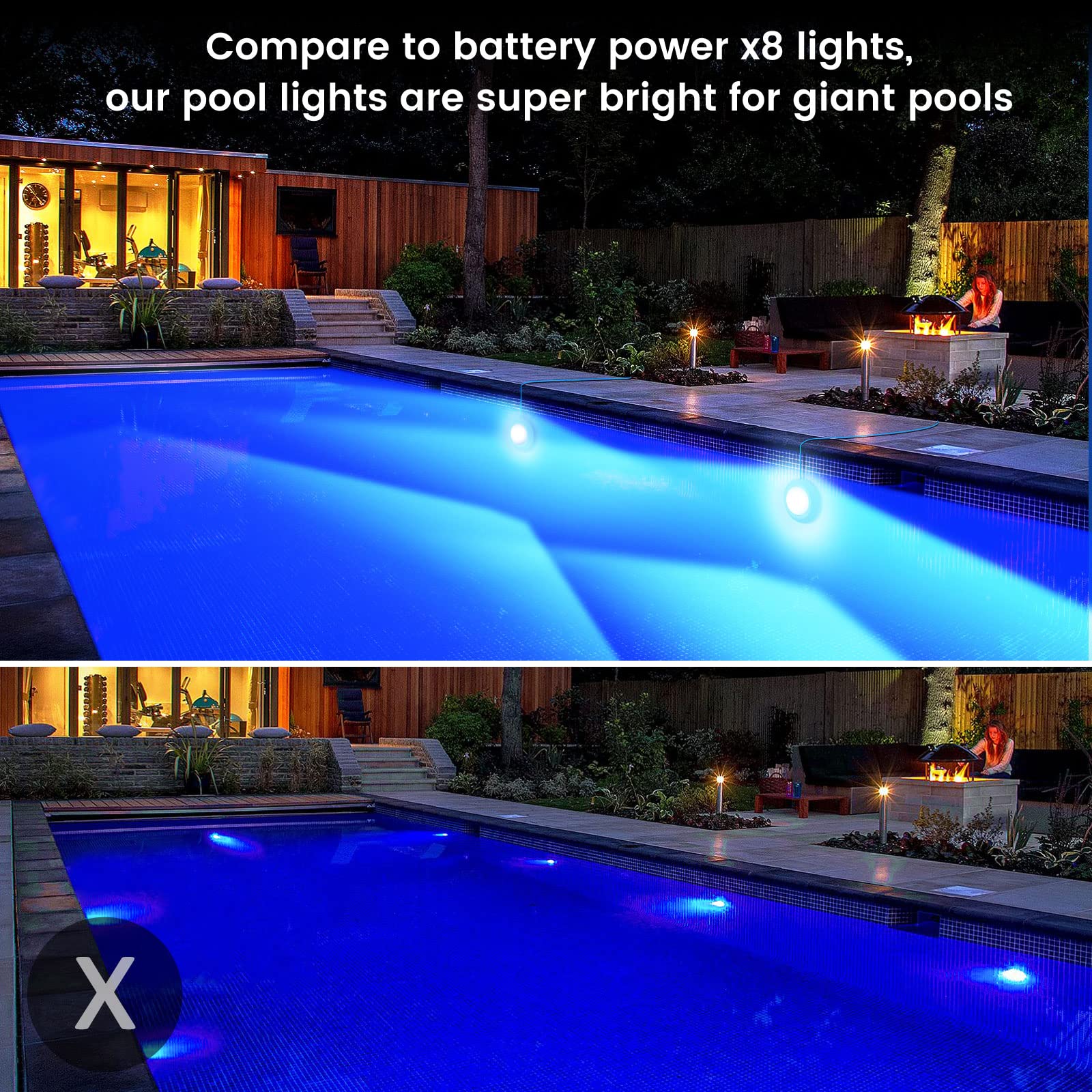 LyLmLe LED Pool Lights With APP Control, 10W RGB Dimmable Underwater ...