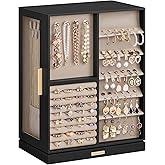 Amazon.com: SONGMICS Jewelry Box 360° Rotating, Jewelry Storage Case ...