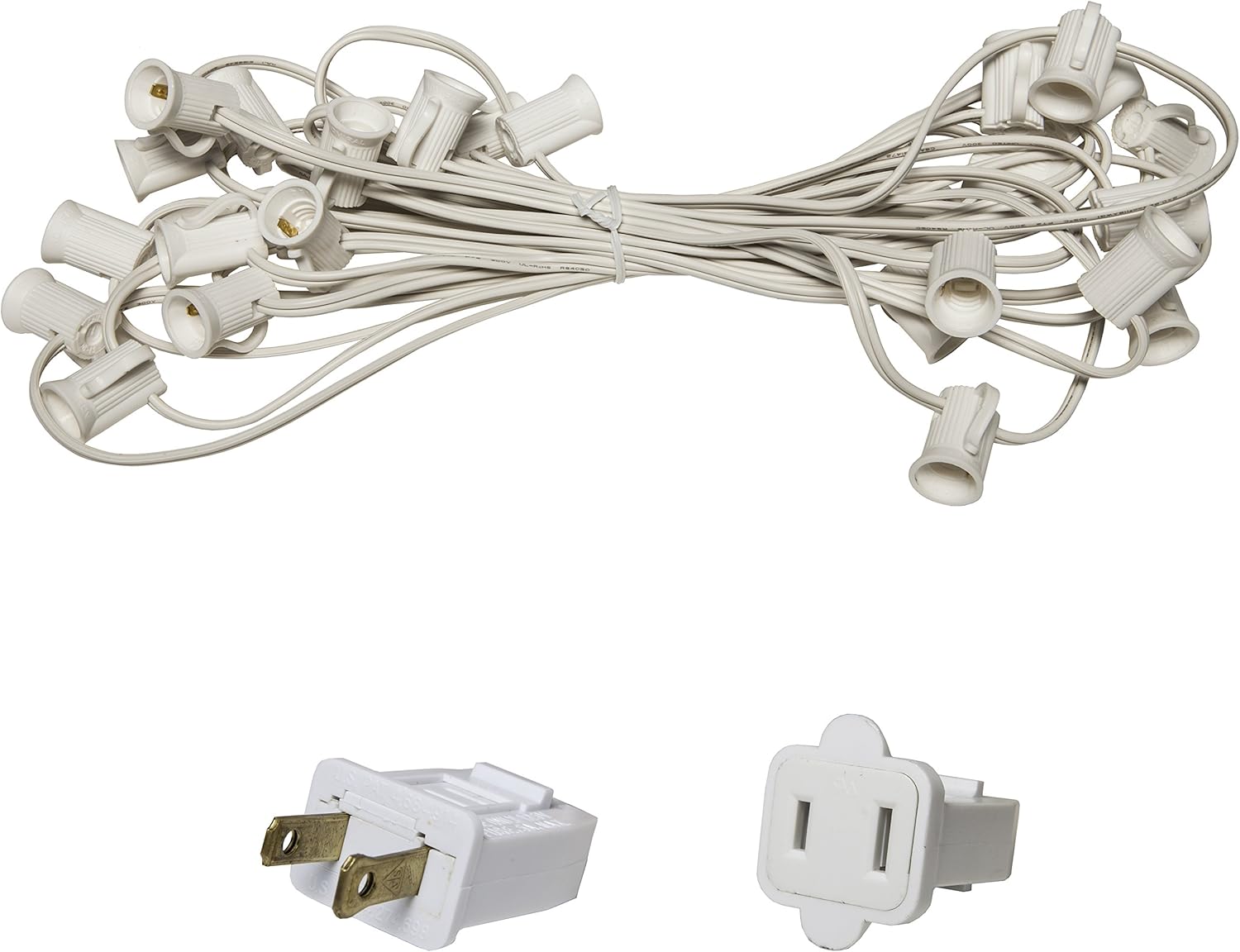 C7 E12 Light Stringer E12 Sockets 12” Socket Spacing Outdoor String Light Patio