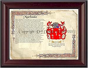Amazon.com: DRFdesign Machado Coat of Arms/Family Crest on Fine Paper ...