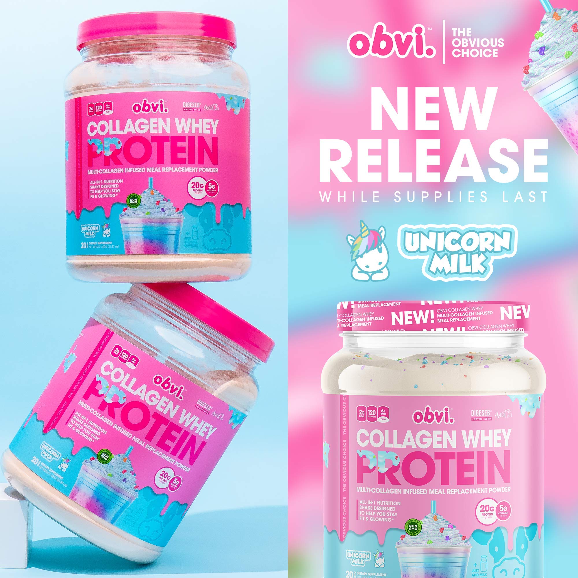 Mua Obvi Collagen Whey Protein Powder | Post Workout Shake, Supports ...