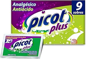Picot Plus Analgésico y Antiácido Polvo Efervescente caja con 9 sobres ...