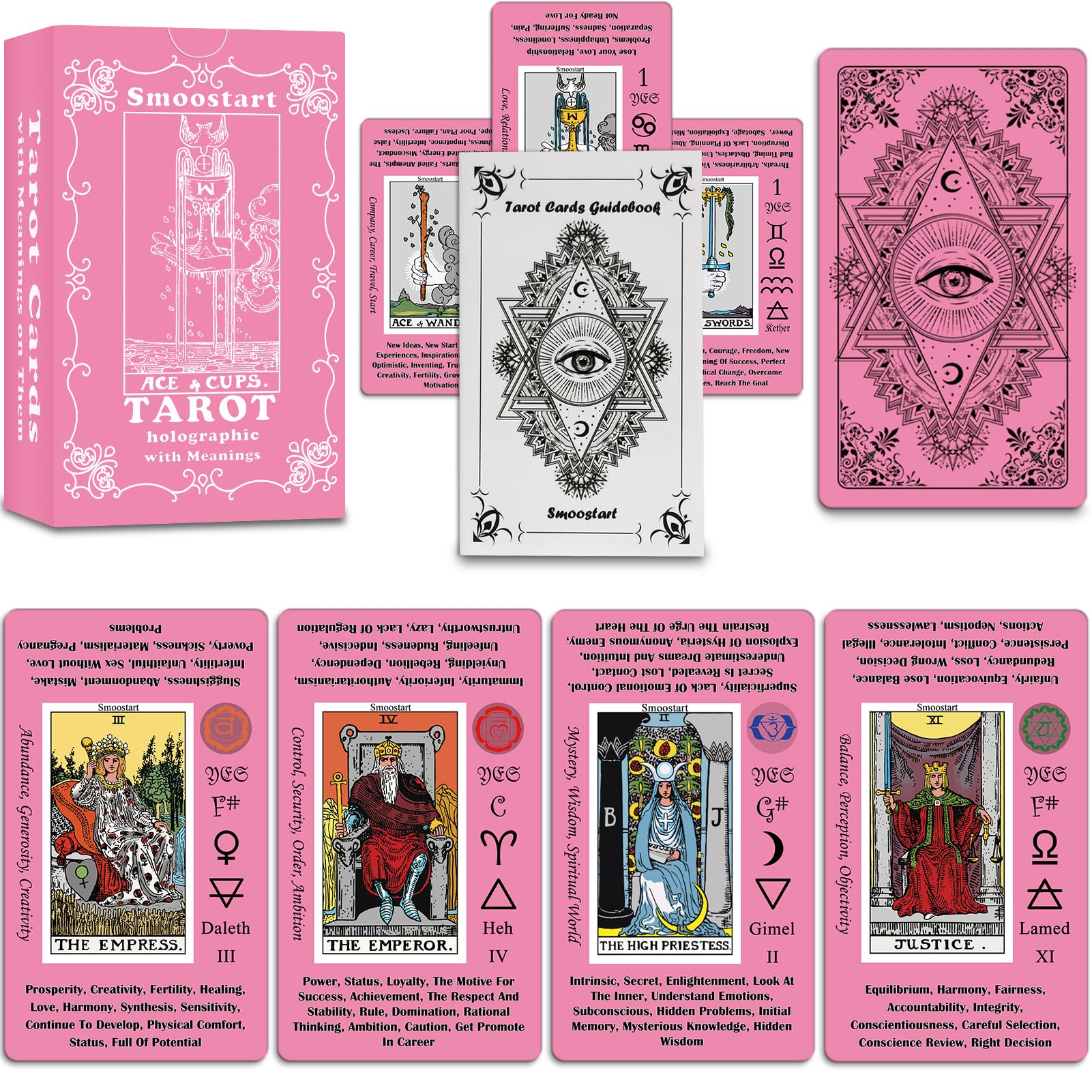 Mua Smoostart Pink Tarot Cards with Meanings for Beginners, Tarot Cards ...