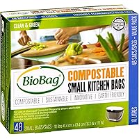 BioBag Small Compostable and Biodegradable Kitchen Bags for Food Scraps ...
