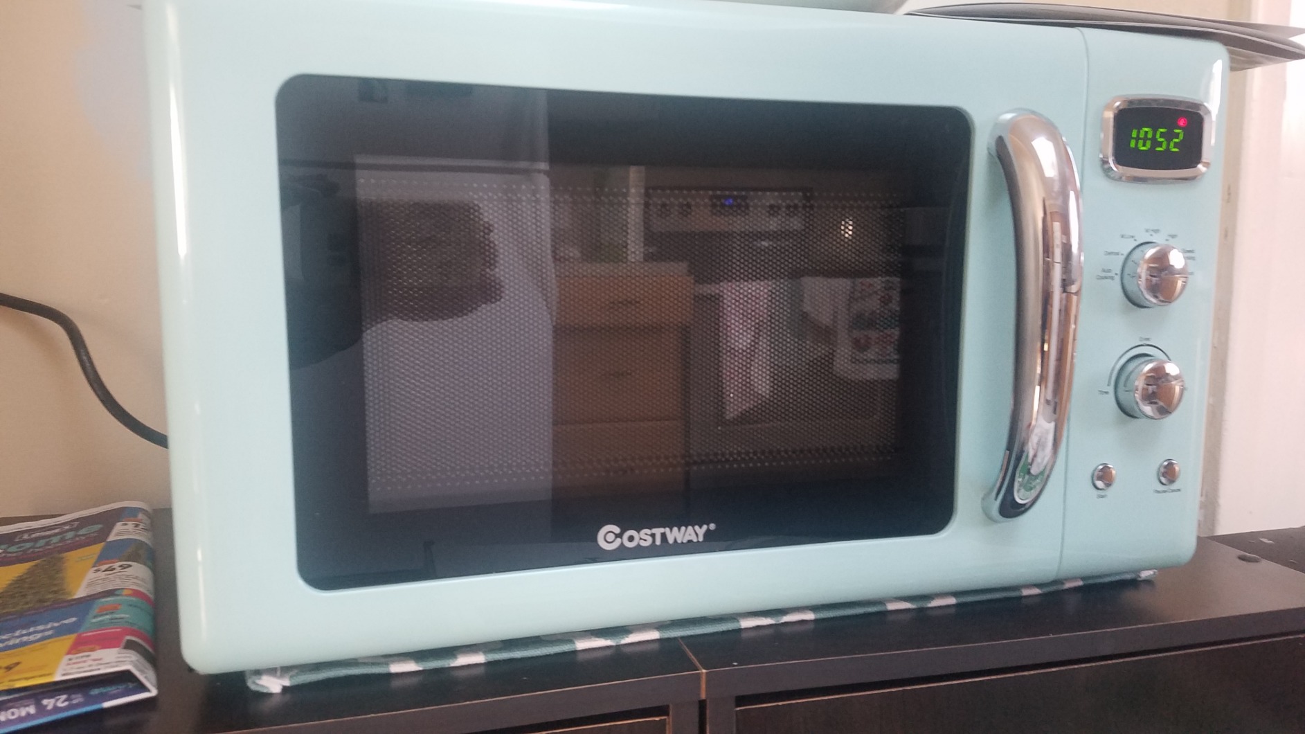 $23/mo - Finance COSTWAY Retro Countertop Microwave Oven, 0.9Cu.ft ...
