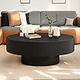 Amazon.com: Merax Modern Round Coffee Table with Sturdy Base, Wood ...